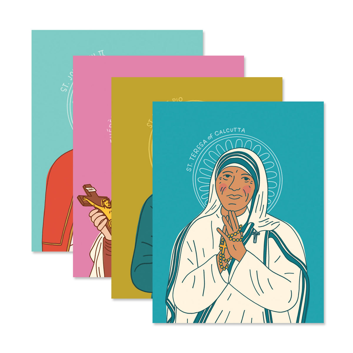 Modern Saints Greeting Cards (set of 4) – Catholic Family Crate