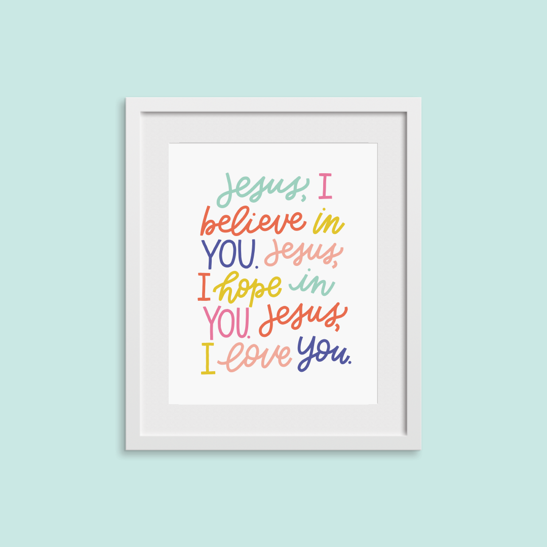 "Act of Faith, Hope, and Love" Prayer Print – Catholic Family Crate