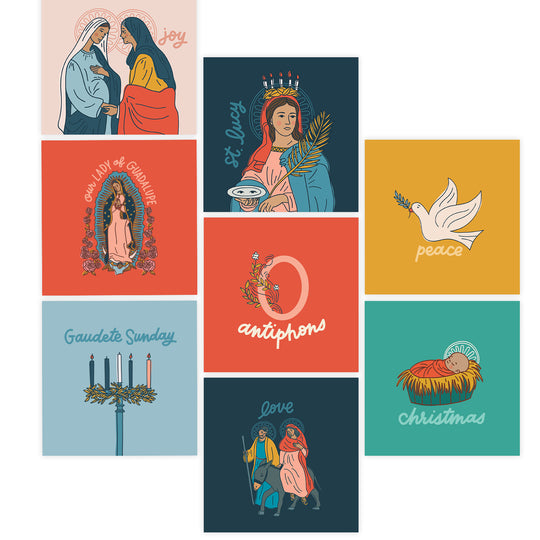 Catholic Seasonal Art + Wooden Display Stand Bundle – Catholic Family Crate