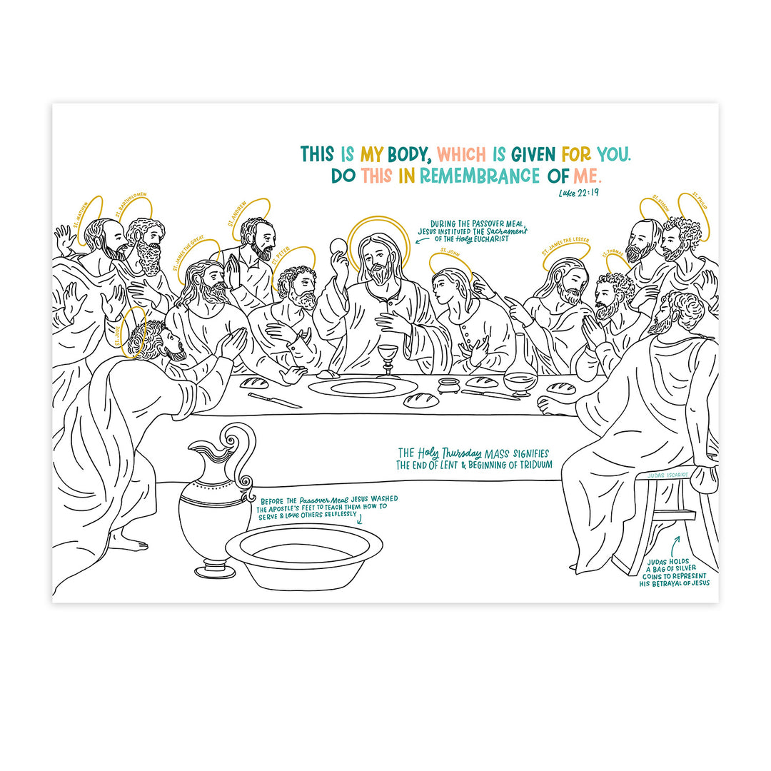 Last Supper Jumbo Activity Sheet - 3 pack – Catholic Family Crate