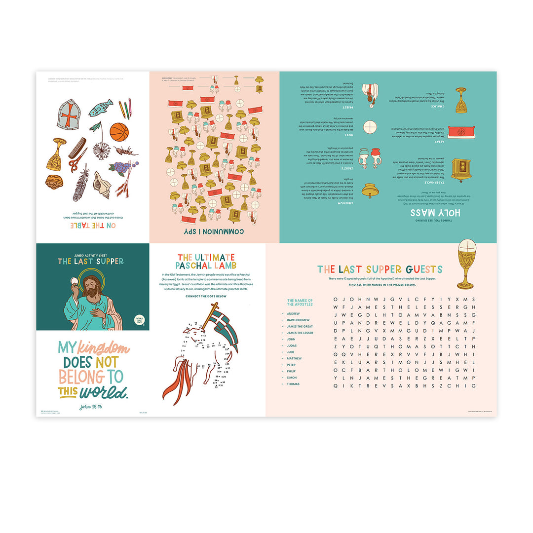 Last Supper Jumbo Activity Sheet - 3 pack – Catholic Family Crate