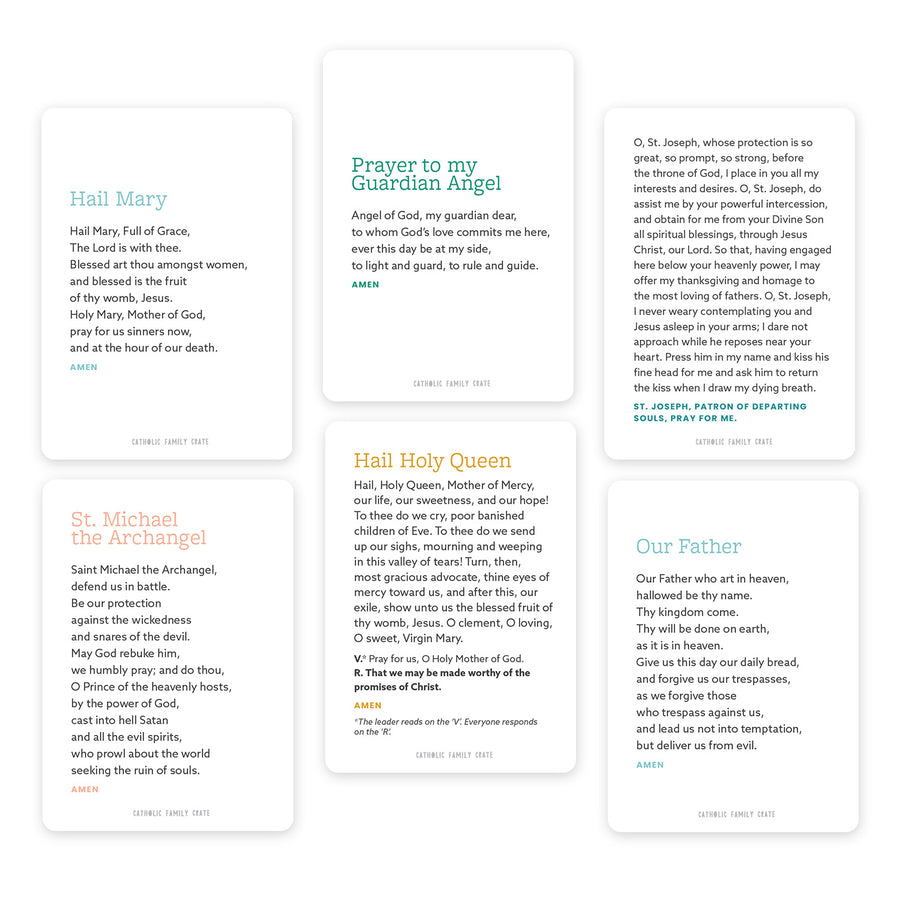 Holy Cards - Catholic Prayers (27 cards) – Catholic Family Crate