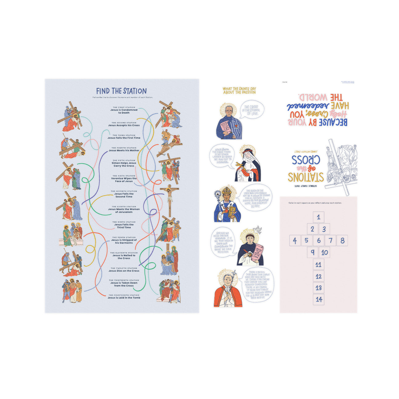 Stations of the Cross Jumbo Activity Sheet - 3 pack – Catholic Family Crate