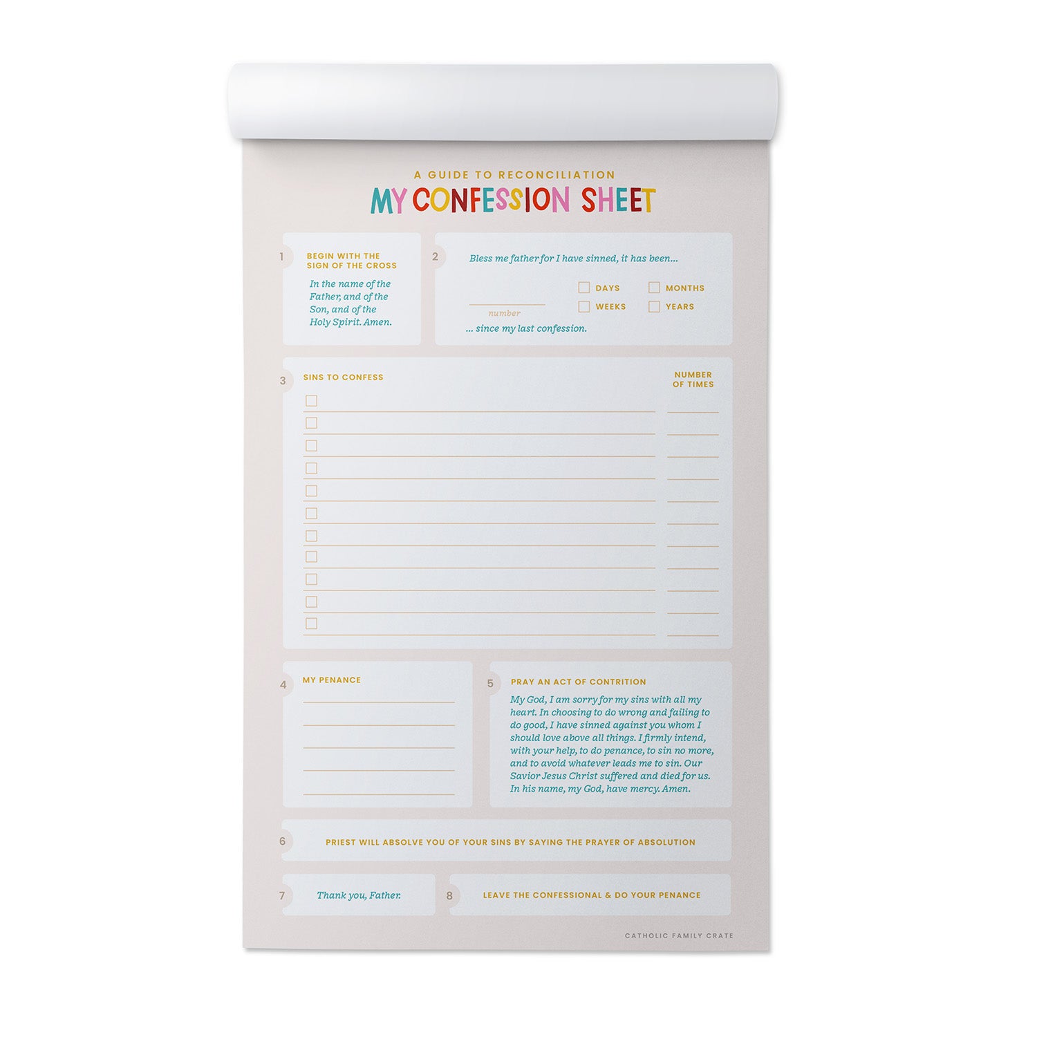 Confession Notepad – Catholic Family Crate