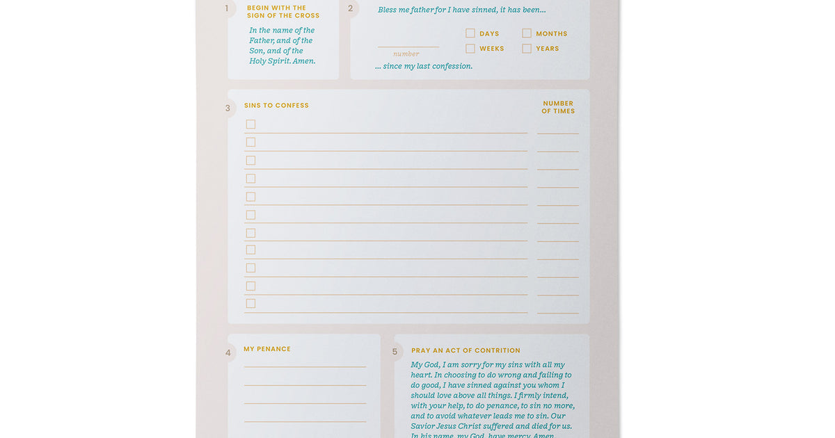 Confession Notepad – Catholic Family Crate