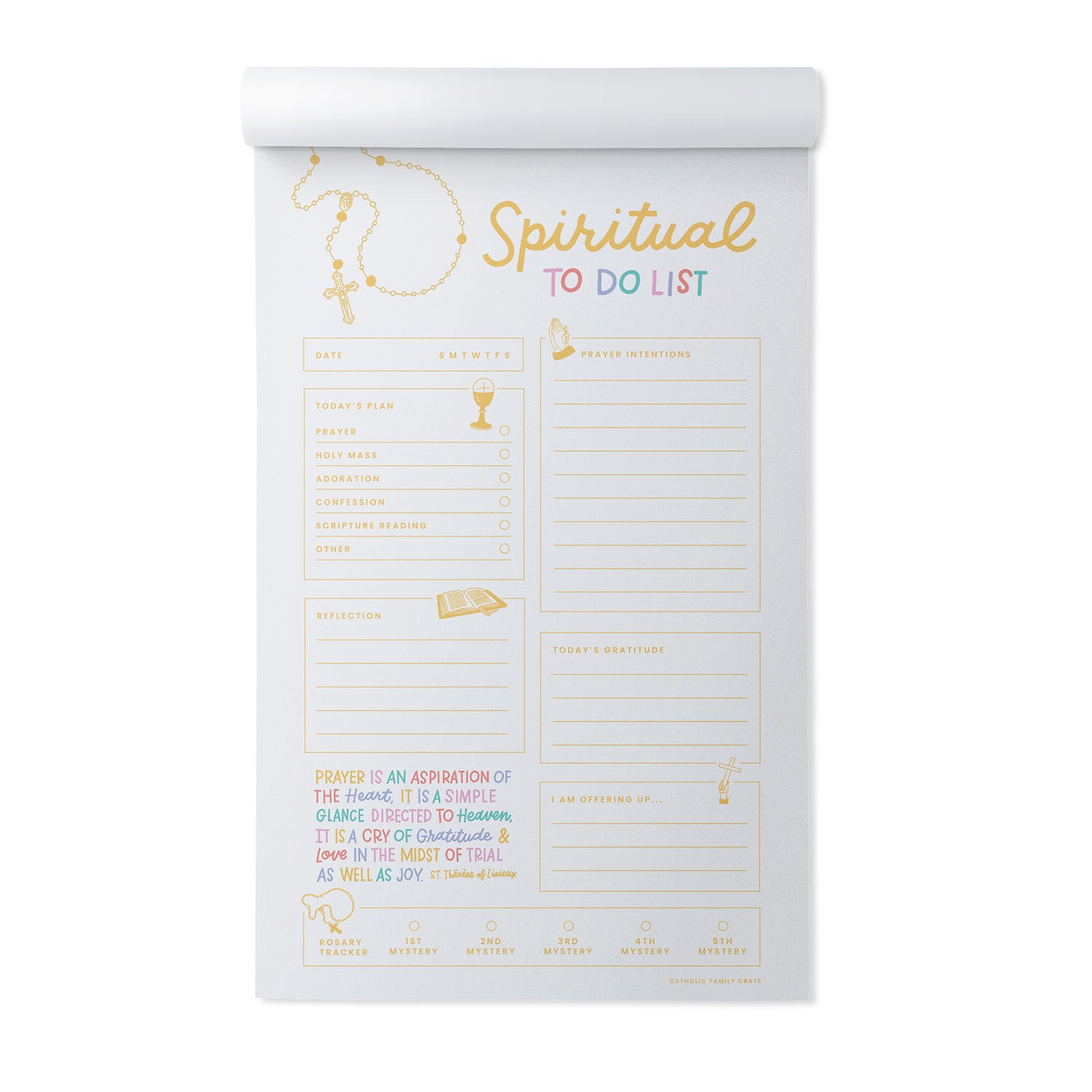 Spiritual To Do List Notepad – Catholic Family Crate