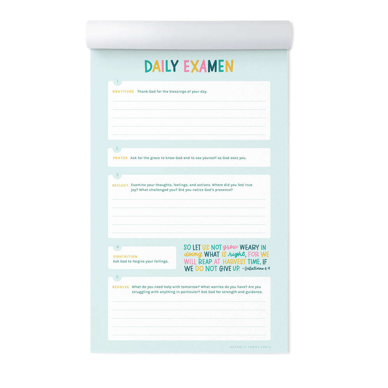 Daily Examen Notepad (Advanced) – Catholic Family Crate