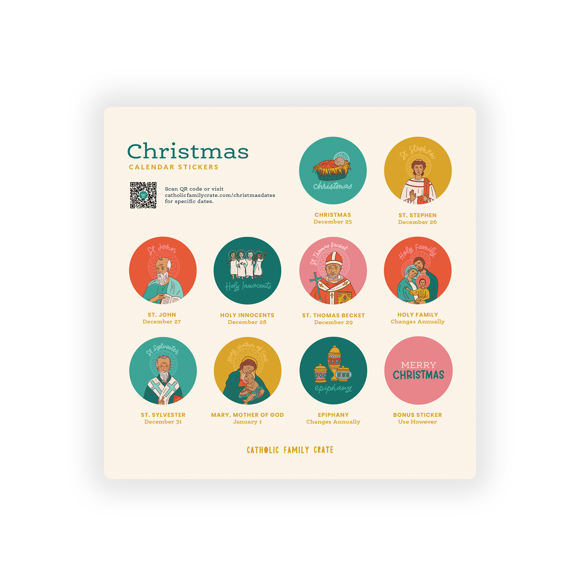 Christmas Calendar Stickers (Un-dated) – Catholic Family Crate