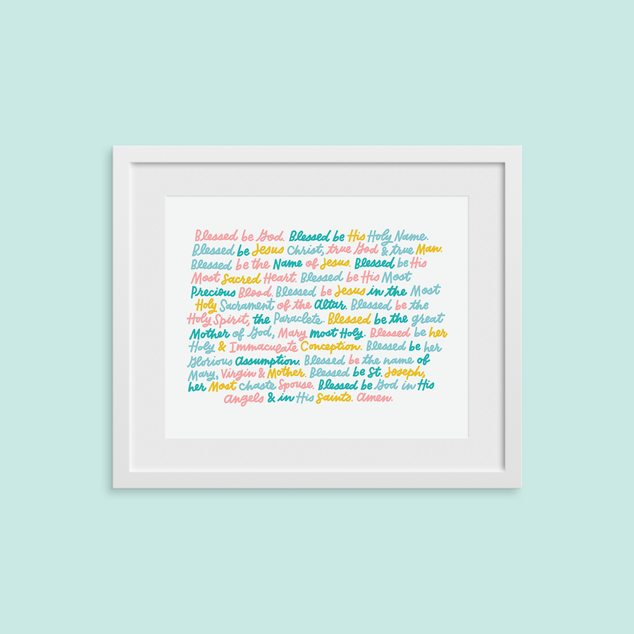 Divine Praises Prayer Print – Catholic Family Crate