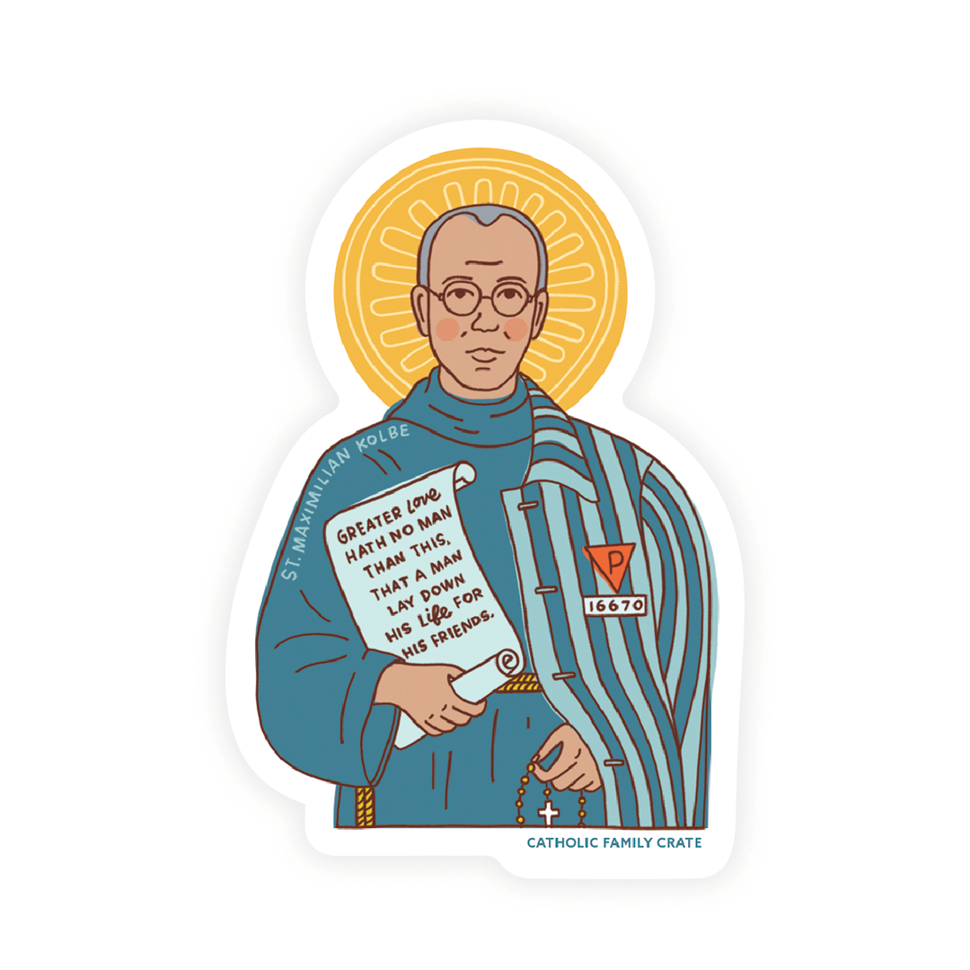 Saint Maximilian Kolbe Sticker – Catholic Family Crate