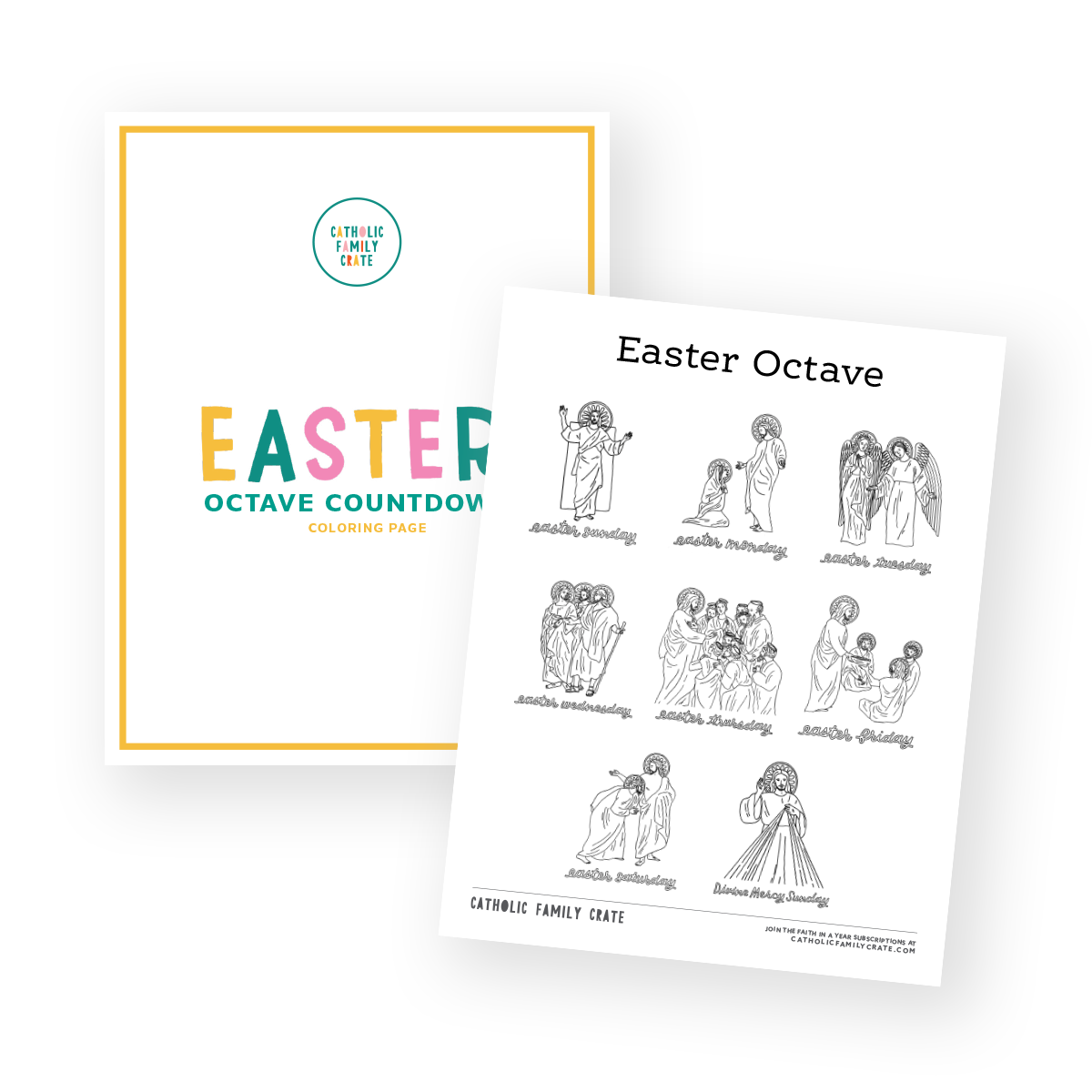 Easter Octave Countdown Coloring Page – Catholic Family Crate