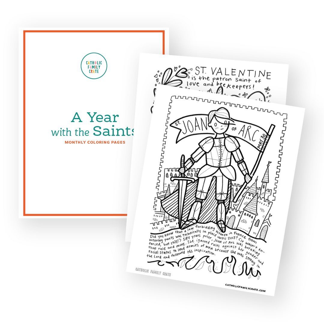 A Year with the Saints: Monthly Coloring Pages – Catholic Family Crate