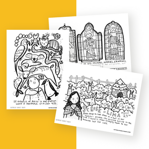A Year with the Saints: Monthly Coloring Pages – Catholic Family Crate