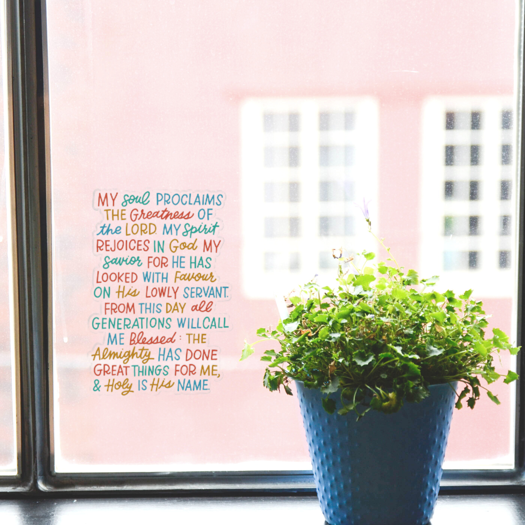 The Magnificat Prayer Window Cling – Catholic Family Crate