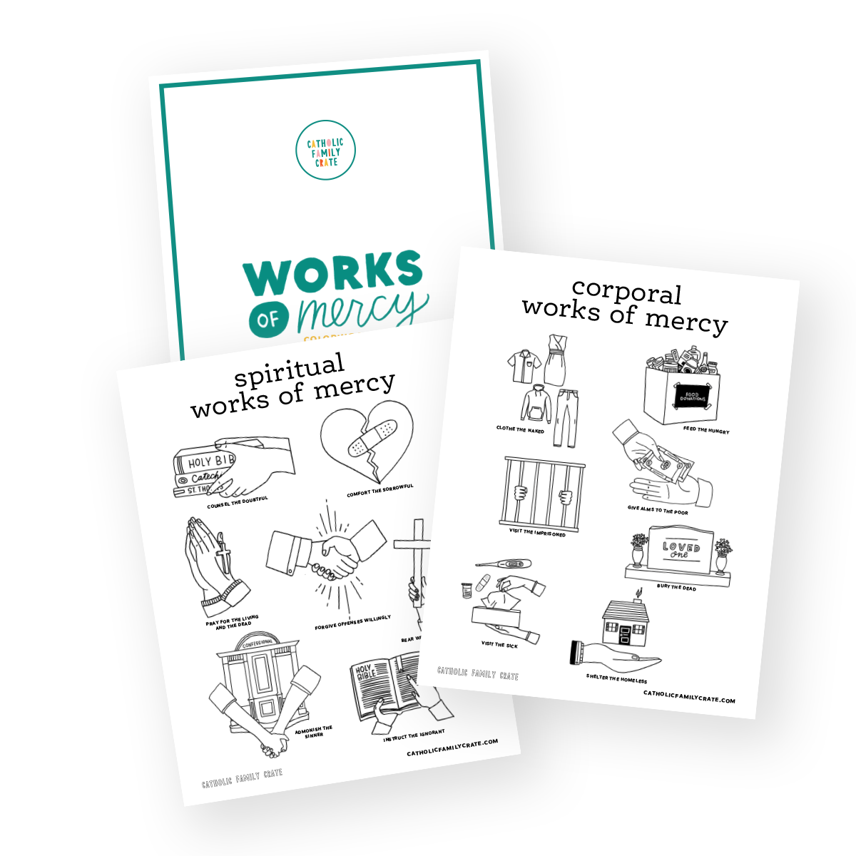 Works of Mercy Coloring Pages – Catholic Family Crate